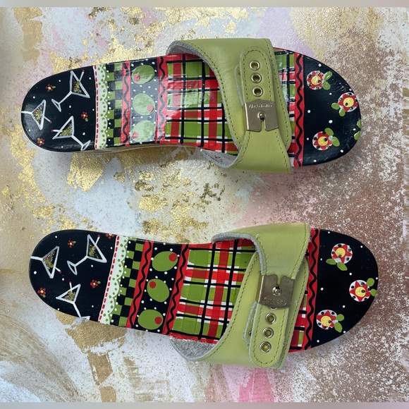 Dr. Scholl's | Shoes | Vintage Dr Scholls Hand Painted Summer Green ...